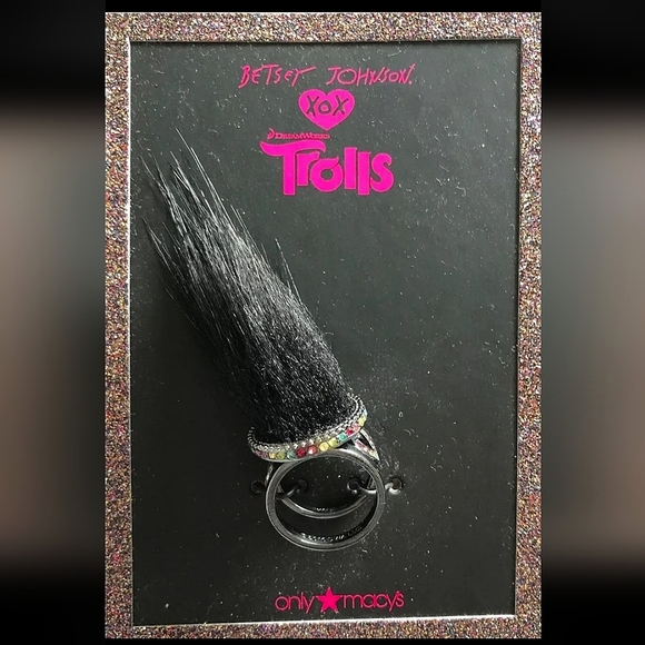 Betsey Johnson | Jewelry | New Betsey Johnson Macys Black Trolls Ring ...